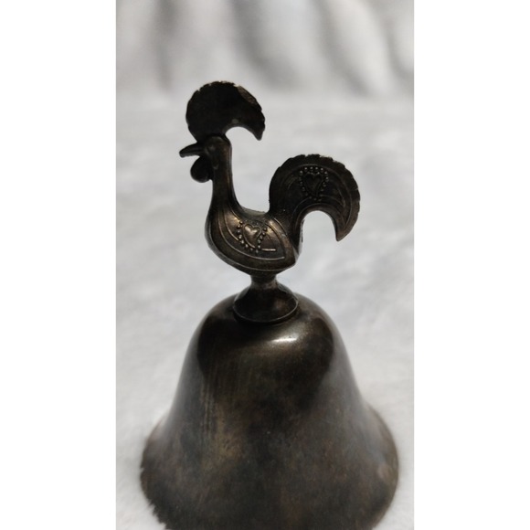Accents | Vintage Rooster Bell Bronze Metal Hand Bell Farmhouse Decor ...